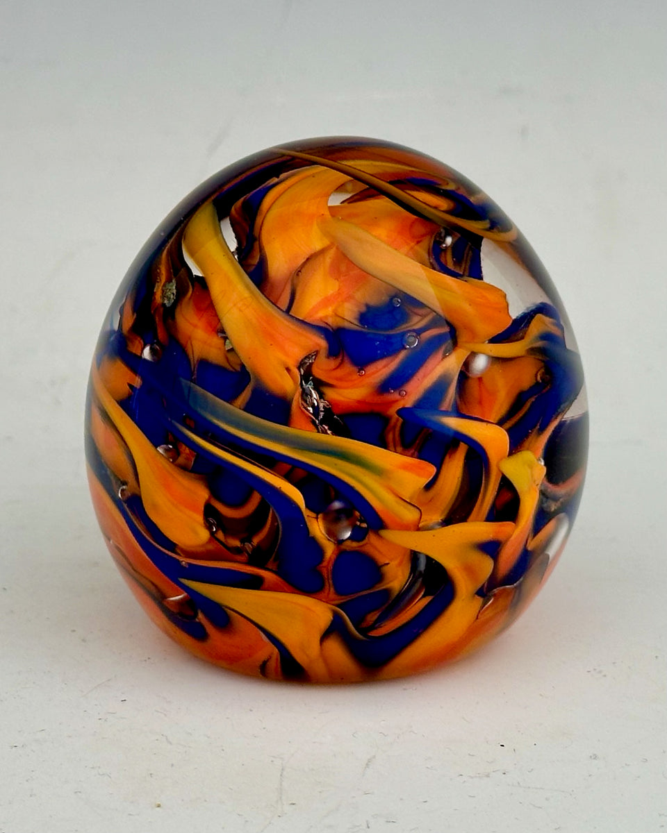 Orange & Blue Swirl – Prairie Fire Glass